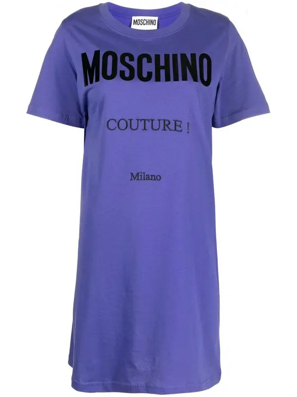 Moschino Print T-shirt Dress - Purple