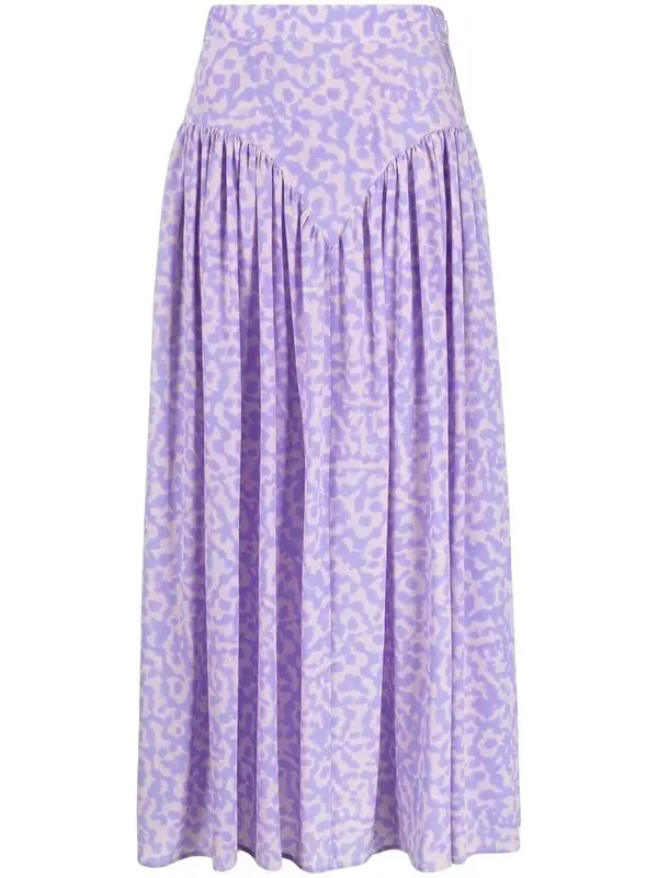 Stella McCartney Pleated Silk Midi Skirt