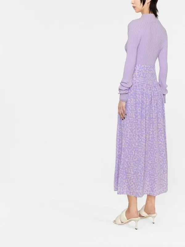 Stella McCartney Pleated Silk Midi Skirt