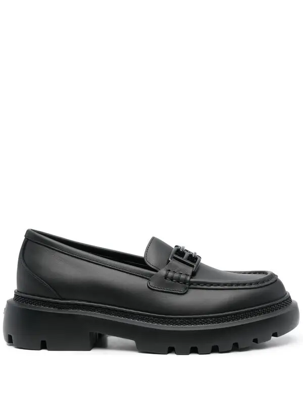 Bally Logo-plaque Loafers - Black