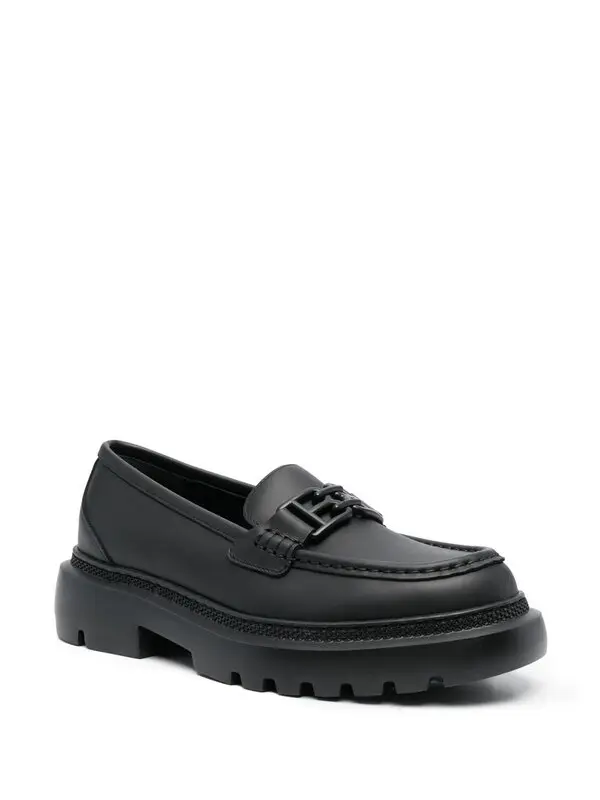 Bally Logo-plaque Loafers - Black