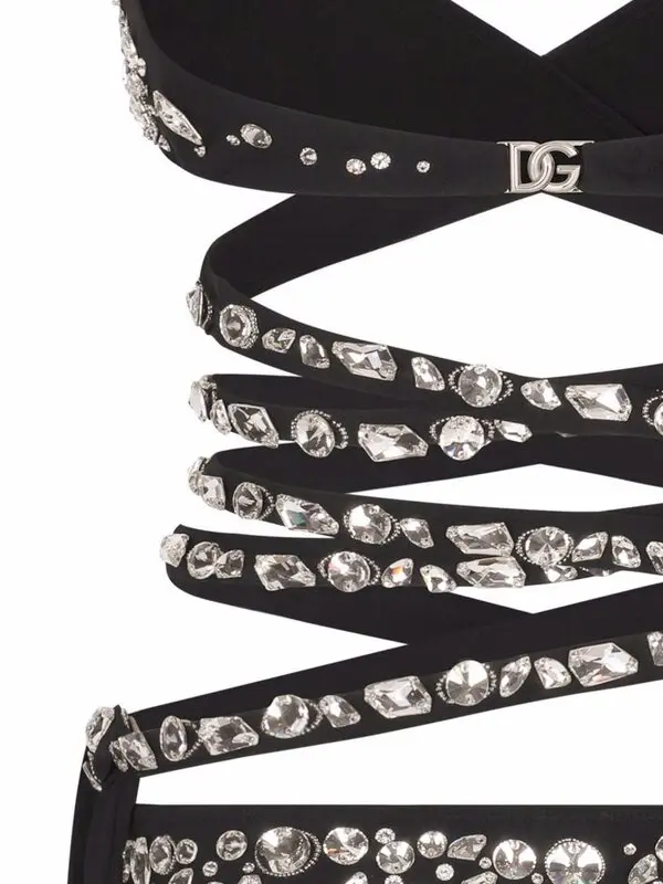 Dolce & Gabbana Rhinestone-embellished Crossover Bikini