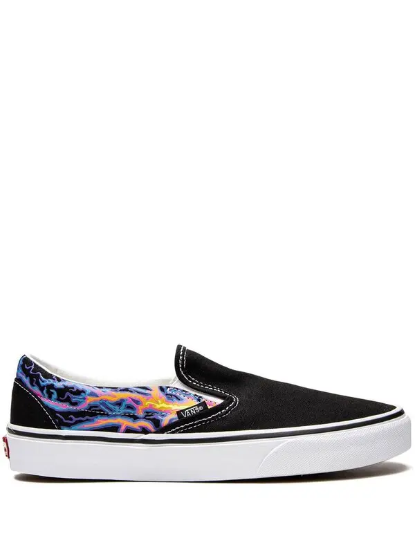 VANS Classic Slip-on Electric Flames Sneakers - Black