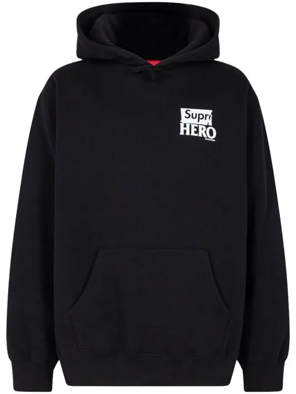 Supreme X Antihero Logo-Print Hoodie - Black | Editorialist