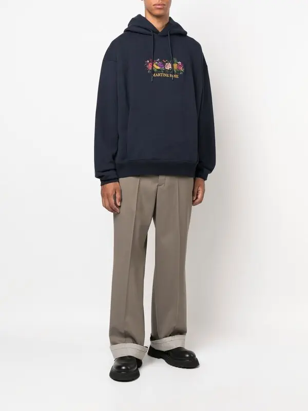 Martine Rose Logo-embroidered Drawstring Hoodie