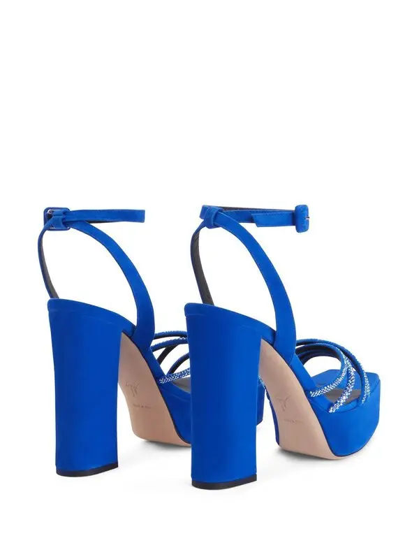 GIUSEPPE ZANOTTI 120mm Arhama Embellished Platform Sandals - Blue