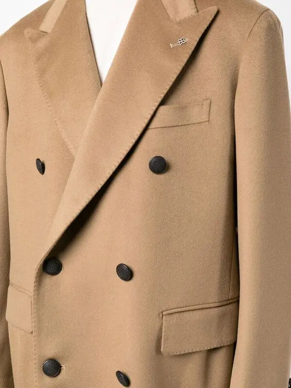 Tagliatore Peak-lapels Double-breasted Coat - Brown