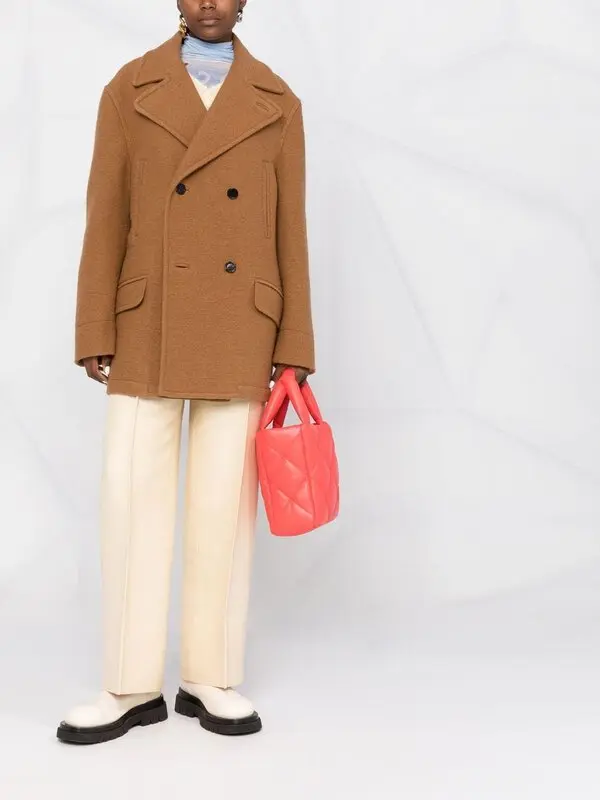Marni Double-breasted Short Coat - Brown