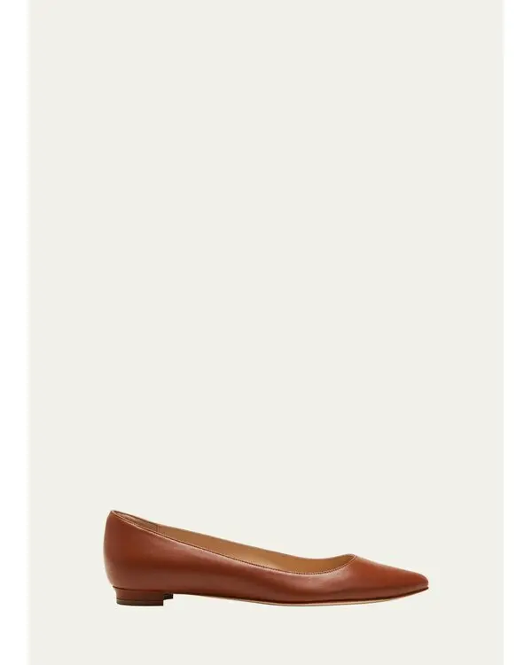 Manolo Blahnik Lanza Bb Ballerina Flats - Brown