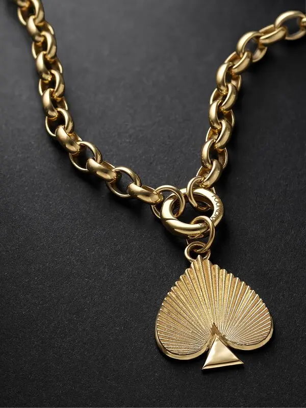 FOUNDRAE Medium Spade 18-karat Pendant Necklace