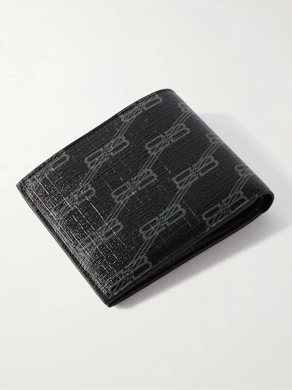 Balenciaga Logo-print Cross-grain Leather Billfold Wallet