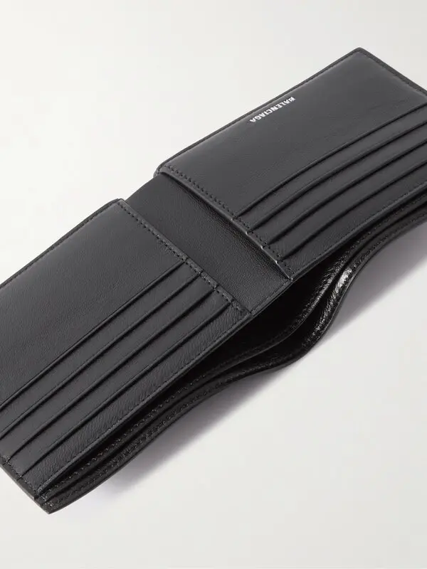Balenciaga Logo-print Cross-grain Leather Billfold Wallet