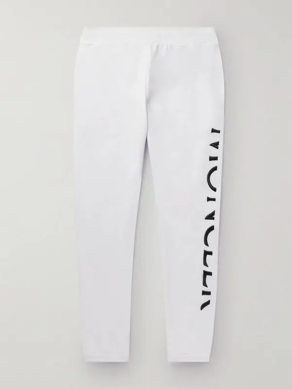Moncler Tapered Logo-embroidered Cotton-jersey Sweatpants