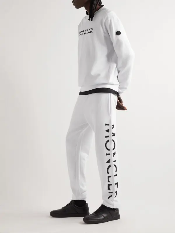 Moncler Tapered Logo-embroidered Cotton-jersey Sweatpants