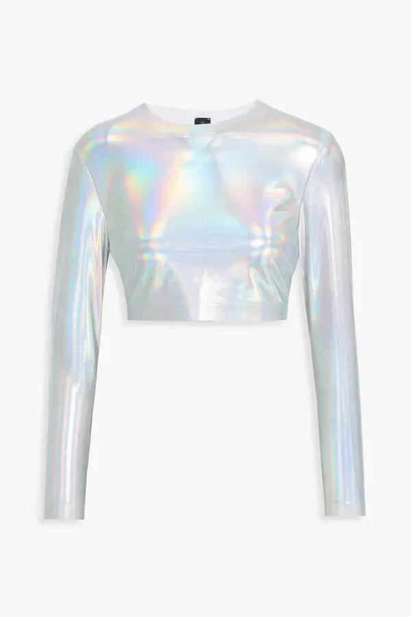 Norma Kamali Cropped Iridescent Top