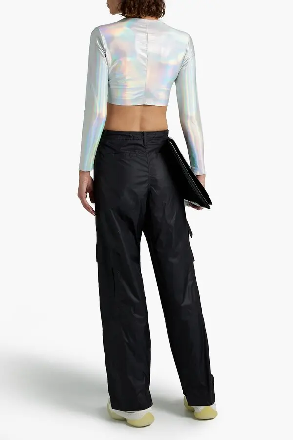 Norma Kamali Cropped Iridescent Top