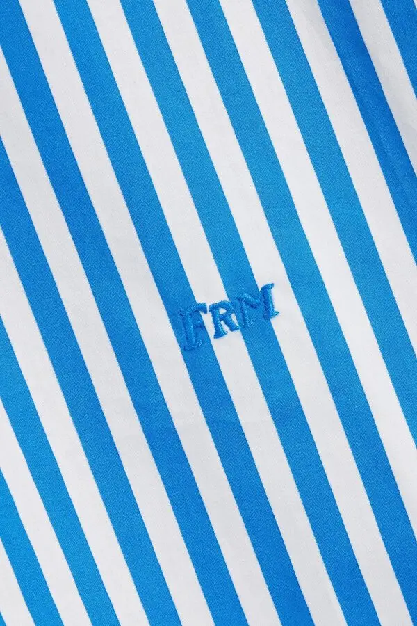 FRAME Oversized Striped Cotton Poplin Shirt