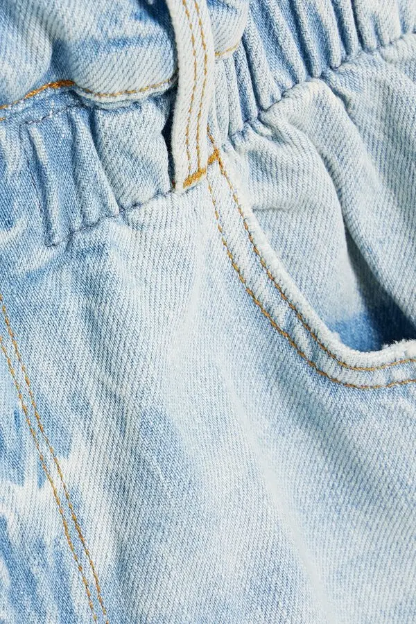 FRAME Faded Denim Shorts With Elasticated Waist