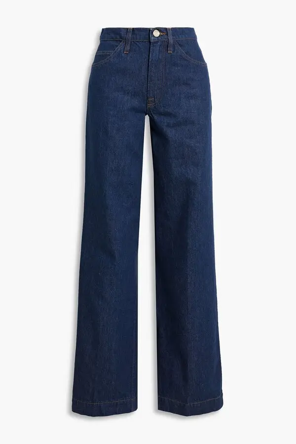 FRAME Le Italien High-rise Wide-leg Jeans - Dark Denim