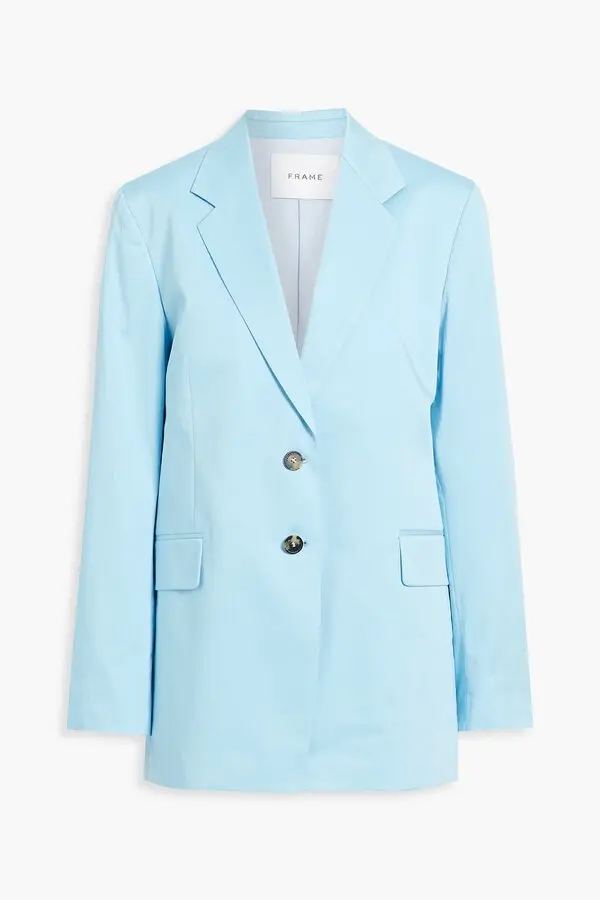FRAME Oversized Cotton-blend Poplin Blazer
