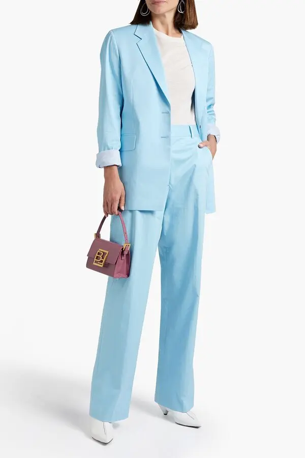 FRAME Oversized Cotton-blend Poplin Blazer