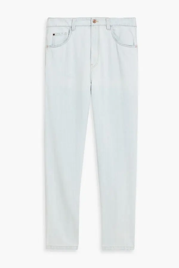 Brunello Cucinelli Bead-embellished Tapered Jeans - Light Denim