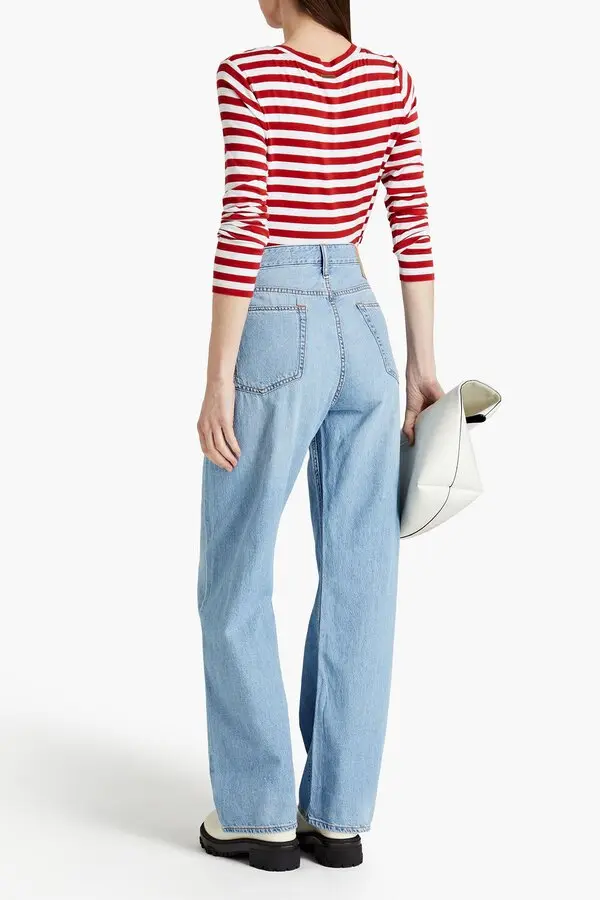 Rag & Bone Logan High Rise Wide Leg Jeans - Light Denim