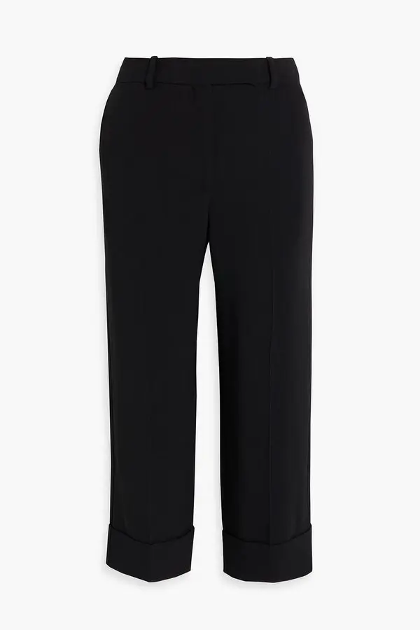 Simone Rocha Cropped Straight-leg Crepe Pants - Black