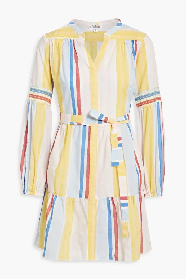 LEMLEM Jima Belted Shirt Mini Dress - Yellow