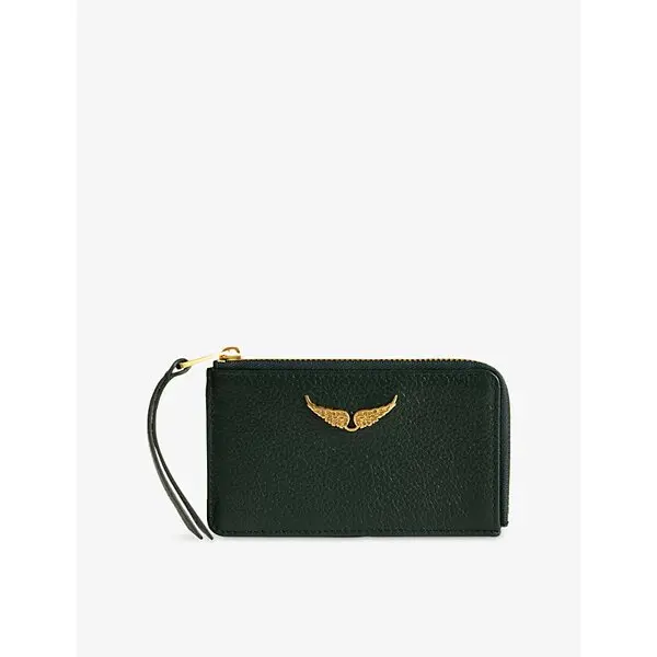 Zadig&Voltaire Zv Logo-plaque Leather Cardholder - Emerald