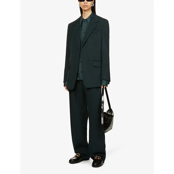 Bottega Veneta Wide-leg High-rise Wool-blend Trousers