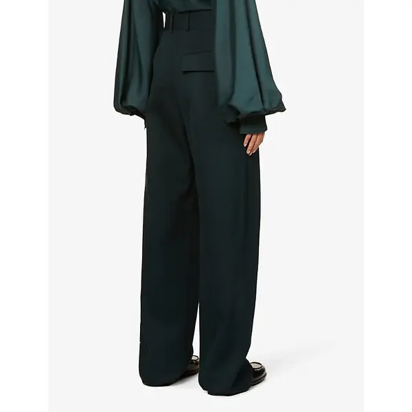 Bottega Veneta Wide-leg High-rise Wool-blend Trousers
