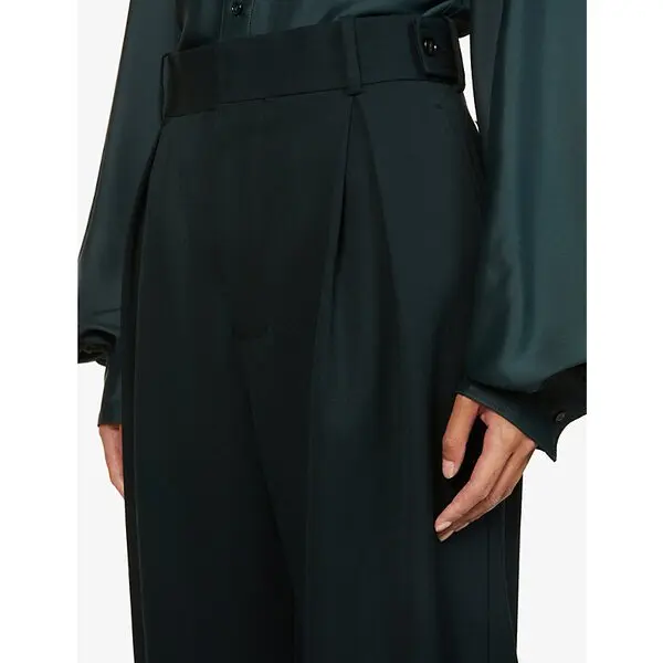 Bottega Veneta Wide-leg High-rise Wool-blend Trousers
