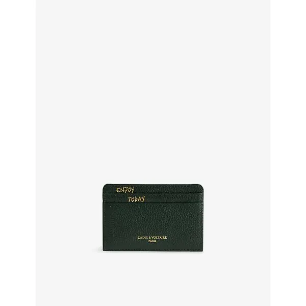 Zadig&Voltaire Zv Pass Logo-plaque Leather Cardholder - Emerald