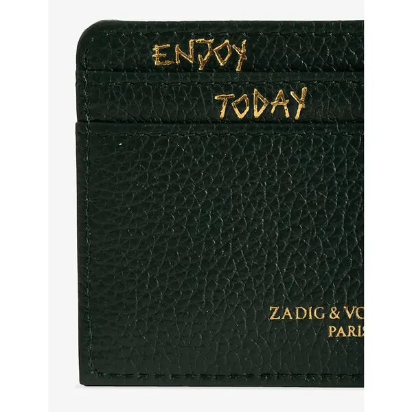 Zadig&Voltaire Zv Pass Logo-plaque Leather Cardholder - Emerald