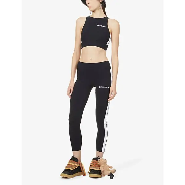 Palm Angels Track Logo-print High-rise Stretch-woven Leggings