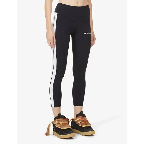 Palm Angels Track Logo-print High-rise Stretch-woven Leggings