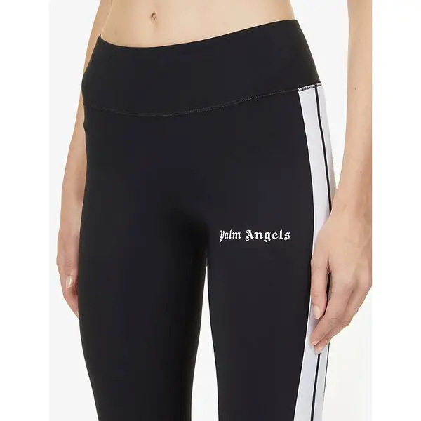 Palm Angels Track Logo-print High-rise Stretch-woven Leggings