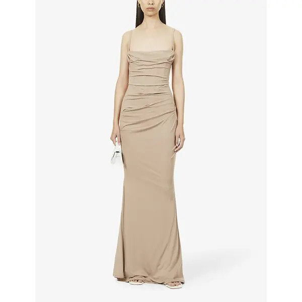 House Of CB Milena Corset Maxi Dress - Almond