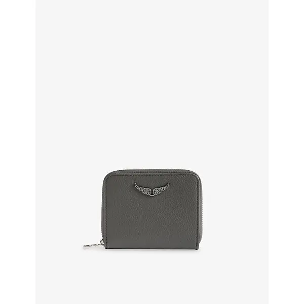 Zadig&Voltaire Zv Mini Logo-plaque Leather Coin Purse - Emerald