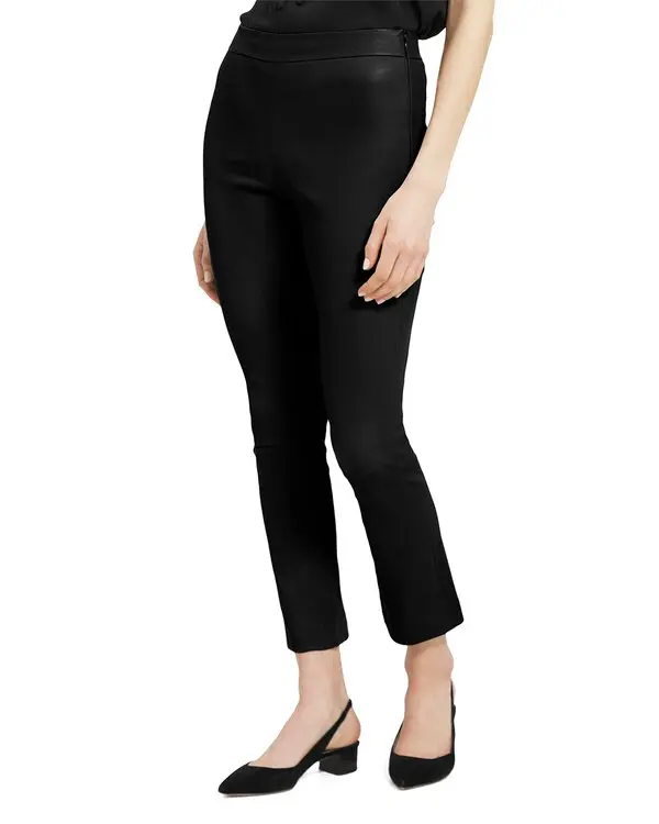 Theory Urban Slim Leather Flare Pants
