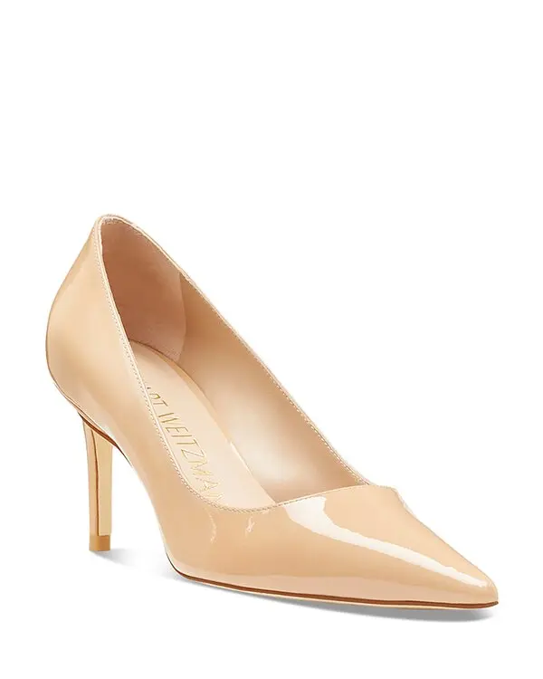 STUART WEITZMAN 75 Pointed Toe Pumps - Adobe Patent