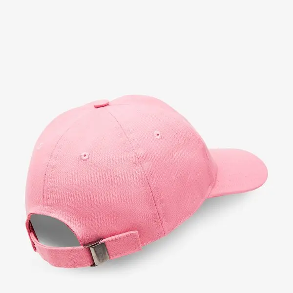 Jimmy Choo Paxy Candy Pink Cotton Baseball Cap With Shiny Jc  display picture 2