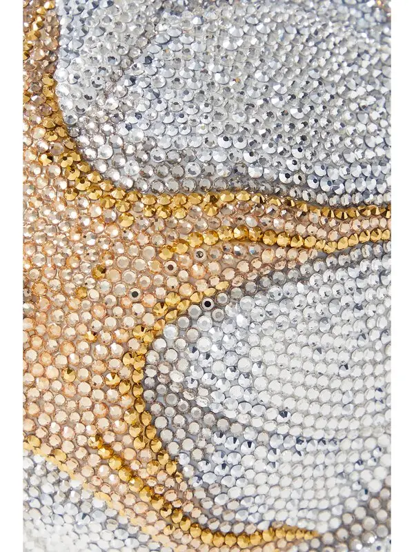 Judith Leiber Rose Desiree Crystal Clutch - Silver