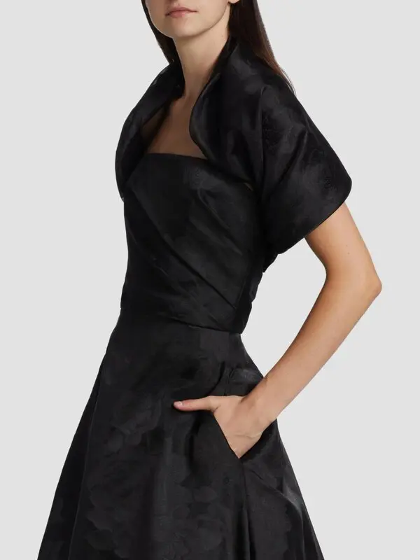 Amsale Floral Fil Coupe Cocoon Bolero