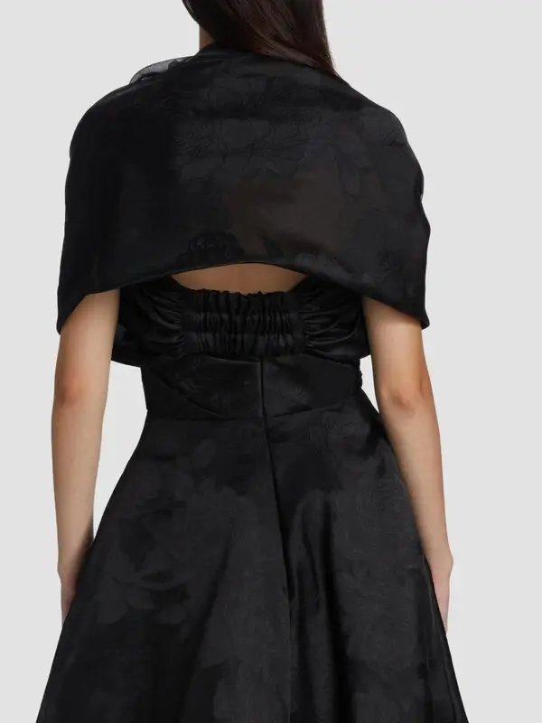 Amsale Floral Fil Coupe Cocoon Bolero