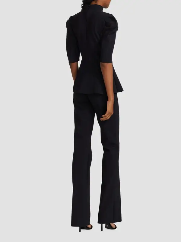 Chiara Boni La Petite Robe Zusanna Mixed-media Puff-sleeve Jumpsuit