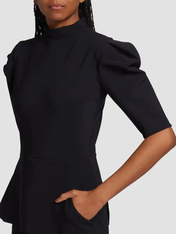 Chiara Boni La Petite Robe Zusanna Mixed-media Puff-sleeve Jumpsuit