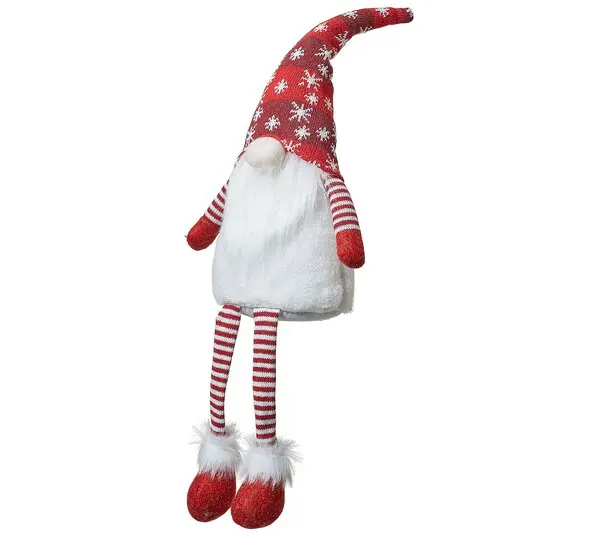 GLITZHOME 28' Dangly Legs Christmas Gnome Shelf Sitter - One-color