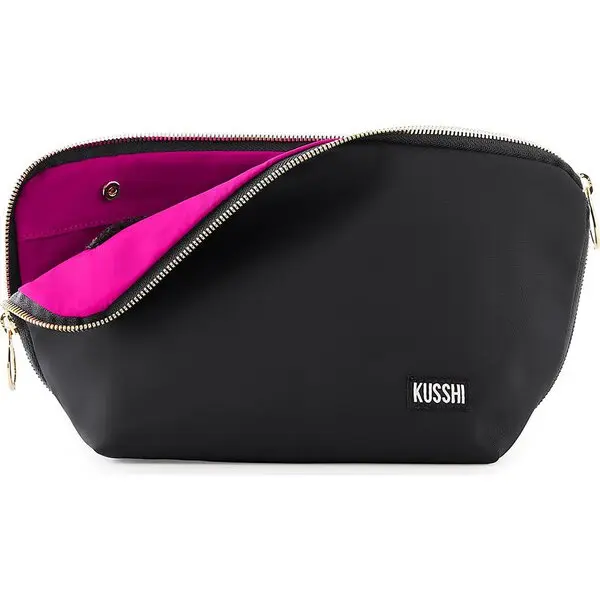 KUSSHI Signature Makeup Bag - Black/pink